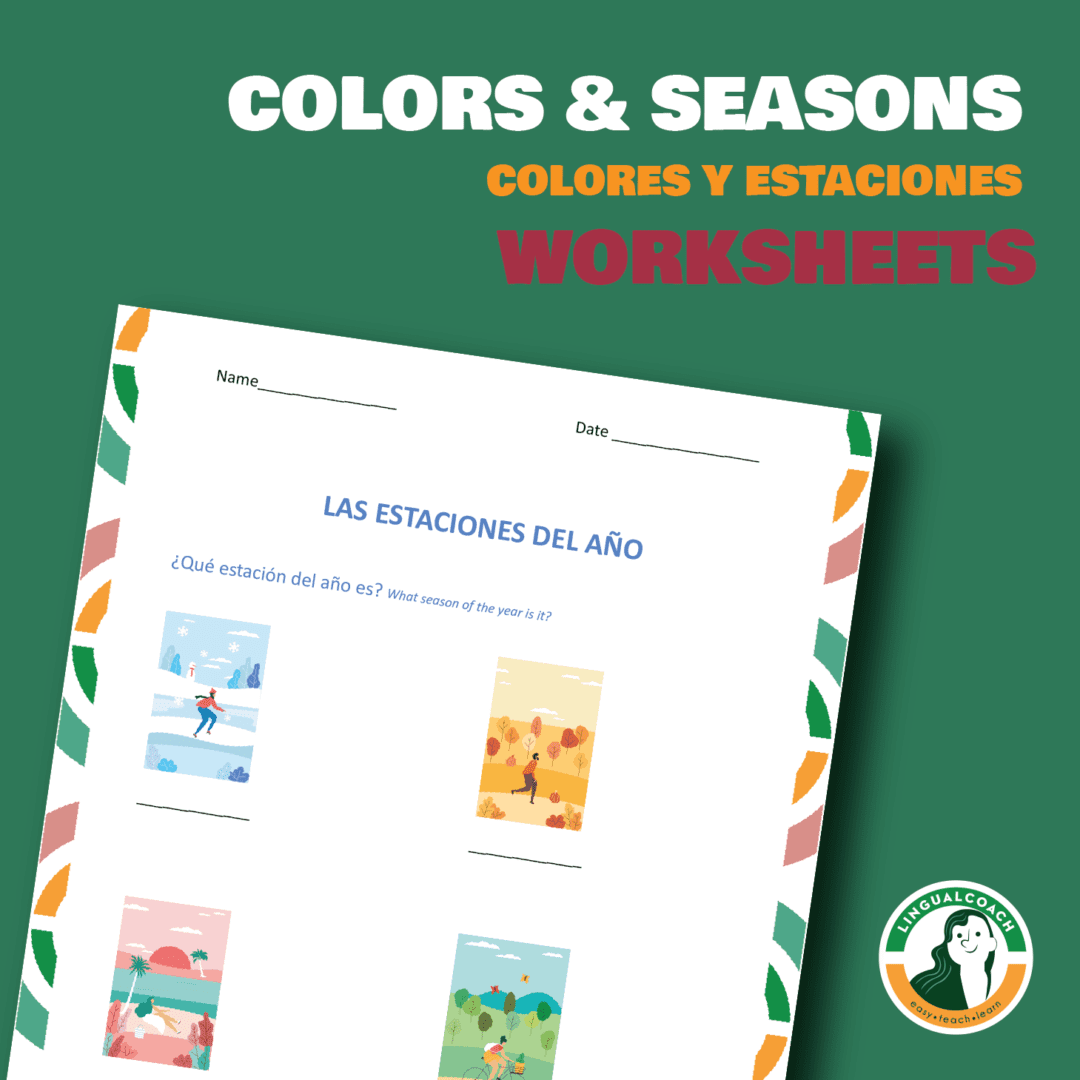 Spanish Colors and Seasons worksheets -Colores y Estaciones - Lingualcoach