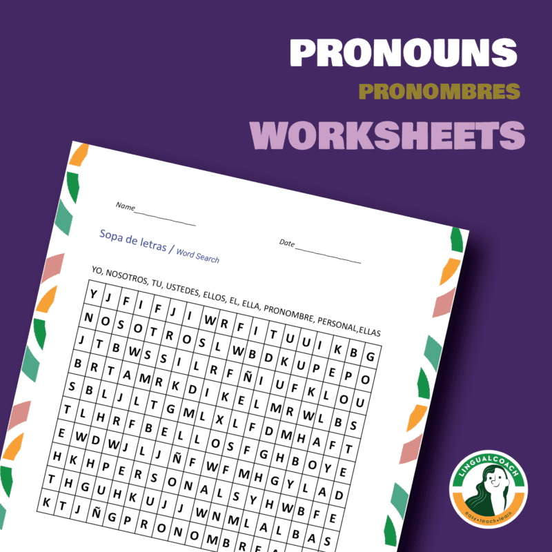 Spanish Pronouns Worksheets - Pronombres Personales Lingualcoach